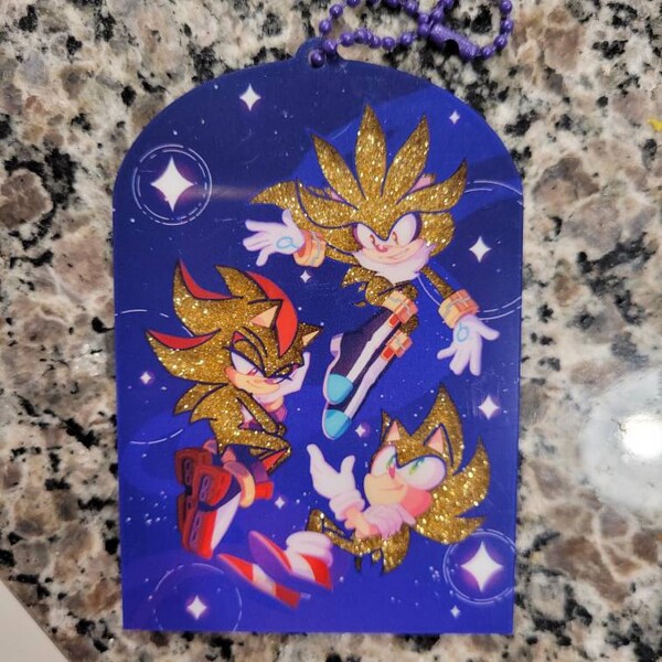 Super Sonic Shadow Silver Glitter Quicksand Charm - Etsy