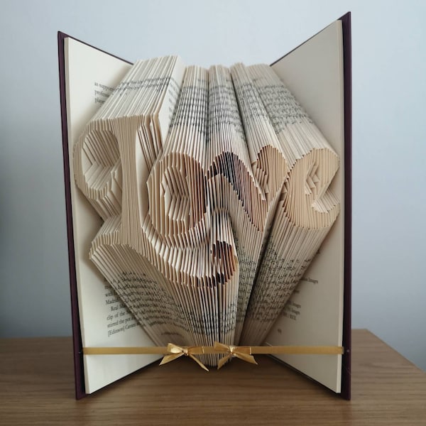 Love Book Folding Pattern. Make a Wedding or Engagement Gift, or Unique Home Decor. Love Word ...