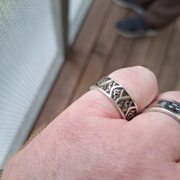 Japanese Koi Fish With Onyx Ring for Men, Signet Gemstone Ring, Onyx ...