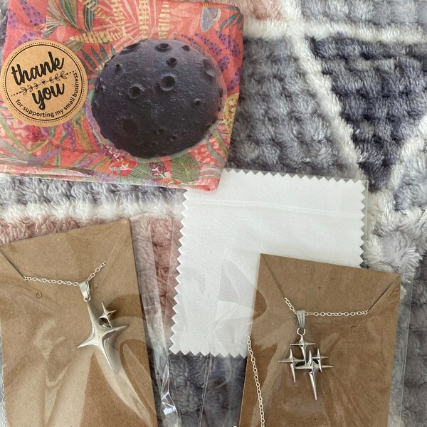 Matching Twin Star Necklace Set | Two Piece Matching Silver Necklace ...