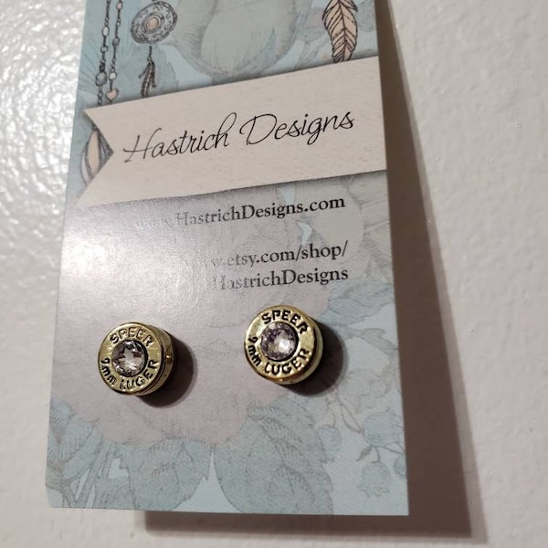 Handmade Bullet Post Earrings, Bullet Stud Earrings, Bullet Earrings ...
