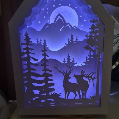 Pack 4 Christmas Lanterns Shadow Box SVG, Silhouette Studio Templates ...