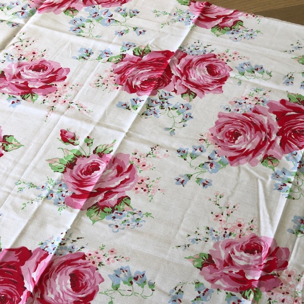 FABRIC Cath Kidston Paisley Rose on Blue Background 100cm X 100cm ( 40 ...