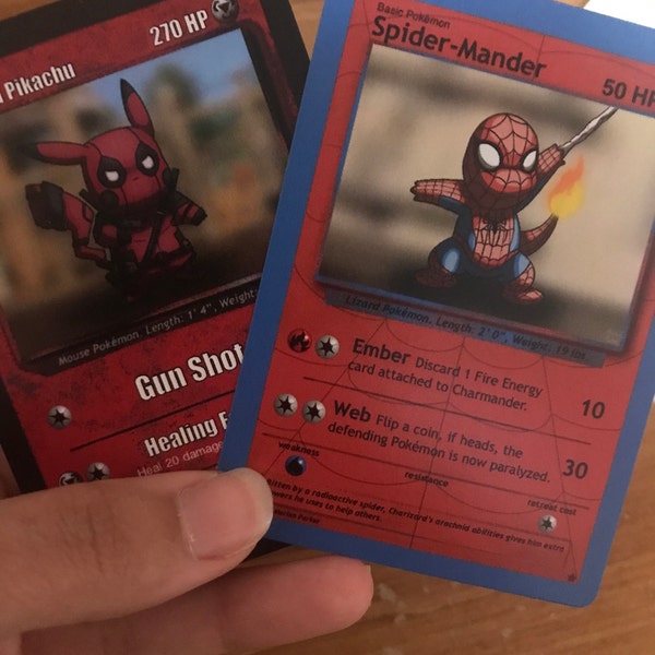 Custom Pokemon Card Spider-mander (spider-man Charmander) - Etsy