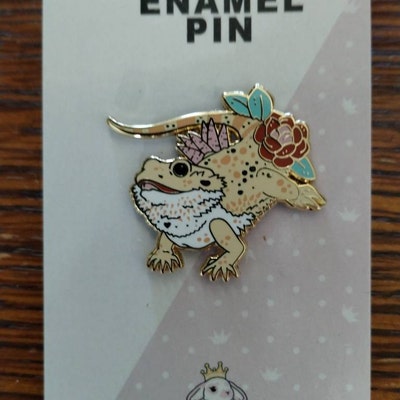 Bearded Dragon Pin, Enamel Pin, Bearded Dragon, Lizard Enamel Pins ...