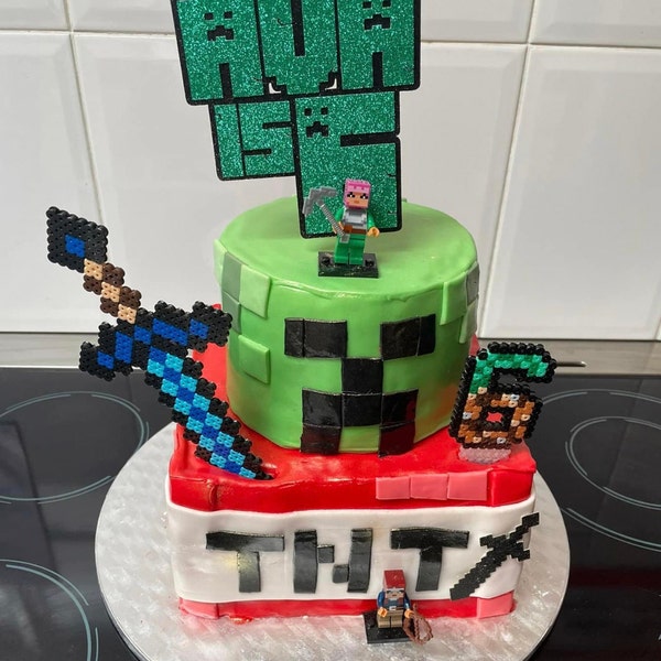Handmade Minecraft Themed Numbered Cake Toppers 5,6,7,8,9,10,11,12 - Etsy