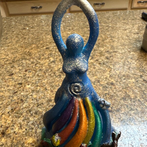 Wheel of the Year 8 Hand-painted Goddess Statues Gather Around a Wheel ...