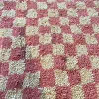 Large Checkered Pink Area Rug Berber Nursery Soft Wool Rug - Etsy Canada