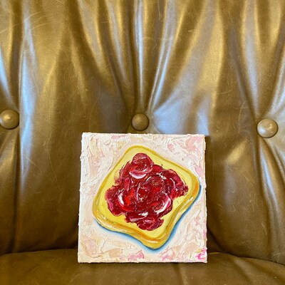 Toast Painting Original Oil Painting Bread Painting Toast Wall - Etsy