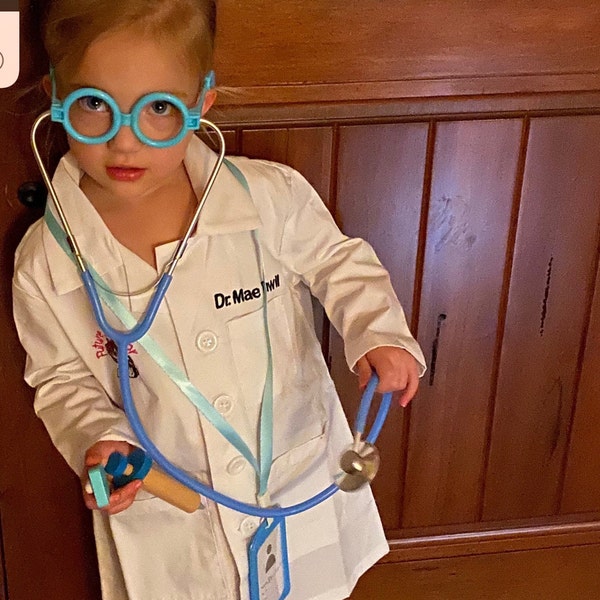 Embroidered Personalized Kids Lab Coat for Little Doctors and Nurses ...
