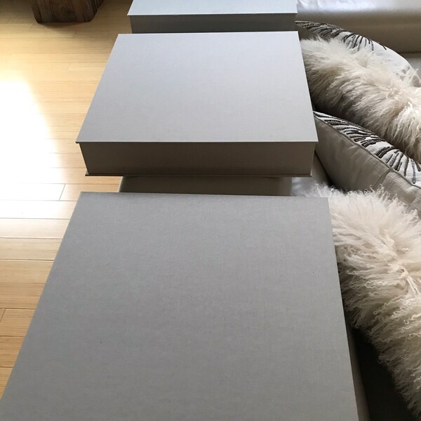 Photo Album Clamshell Box Portfolio - Heather and Gray - Etsy