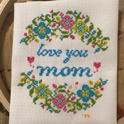 Mom Cross Stitch Pattern, Modern Cross Stitch, Mum Cross Stitch ...