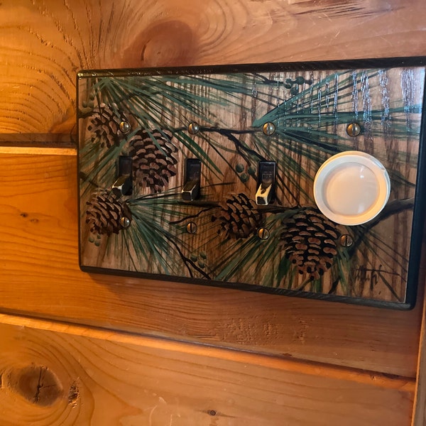 Single Switch Wooden Switch Plate Birch Tree Design - Etsy