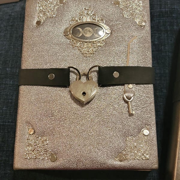 Pink Locking Leather Journal,leather Bound Journal,vintage Journal With ...