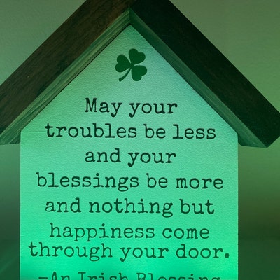 Saint Patrick's Day Irish Blessing Mini House-shaped Sign Shamrocks ...