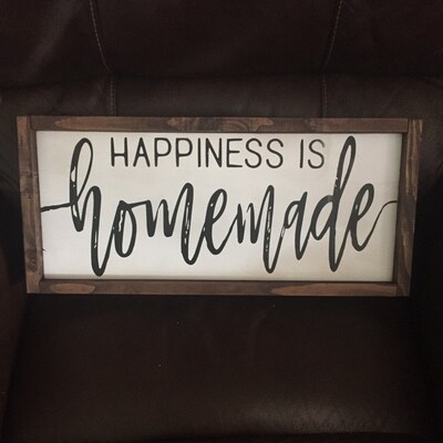 HAPPINESS is Homemade,kitchen Sign,farmhouse Decor, Rustic Wood Sign ...
