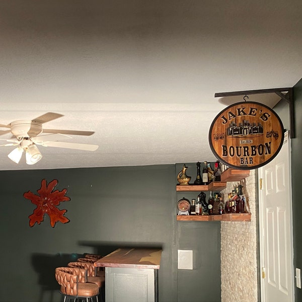 Happy Hour Parrot Beach Sign 15 Inch Diameter Wooden 2 Sided Sign ...