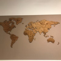 Wooden Wall Map Wooden Map of the World Wind Rose Frames Wall Map ...