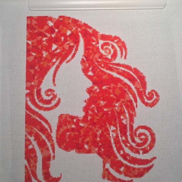 RUBY GIRL Silhouette Cross Stitch Pattern PDF, Colorful Embroidery ...