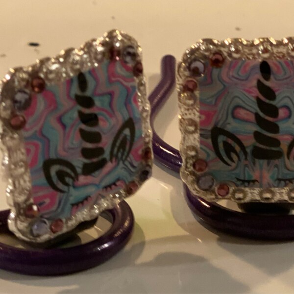 Unique Concho, Draggonfly Concho, Custom, Pink Glitter, Faux Druzy ...