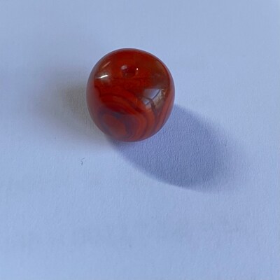 A Hand Carved Chinese Fighting Blood Agate/warring States Agate Bead ...