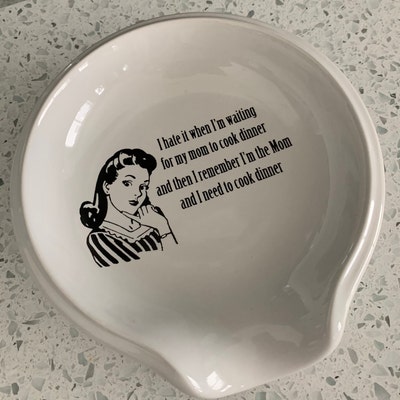 Ceramic Spoon Rest, Retro Mom, Funny Gift, Spoonrest for Kitchen - Etsy