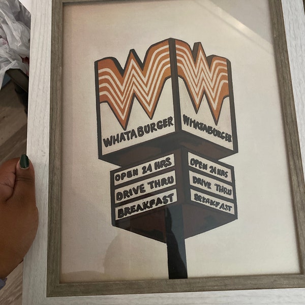 PRINT Vintage Whataburger Sign Houston - Etsy