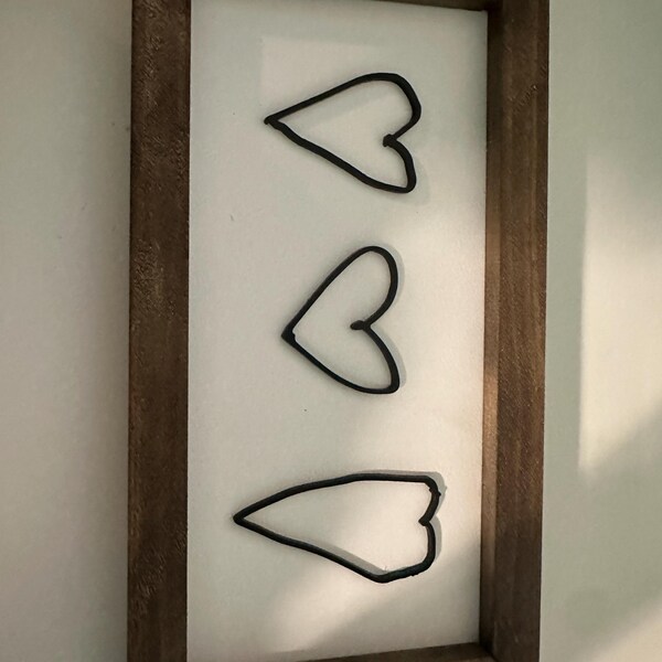 3D Handwriting Sign, Custom Handwritten Wooden Sign, Hearts, Family ...
