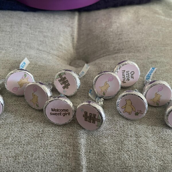 Printed Chocolate Kiss Stickers - Wildflower Wedding Party Favors ...