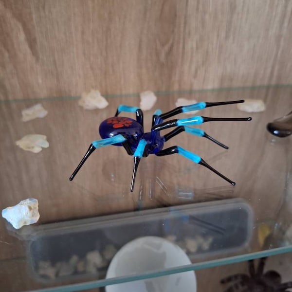 GLASS SPIDER Lampwork Handcrafted Glass Animal, Art Glass Spider ...