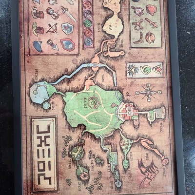 Map of Hyrule From Legend of Zelda, Ocarina of Time English or Hylian ...