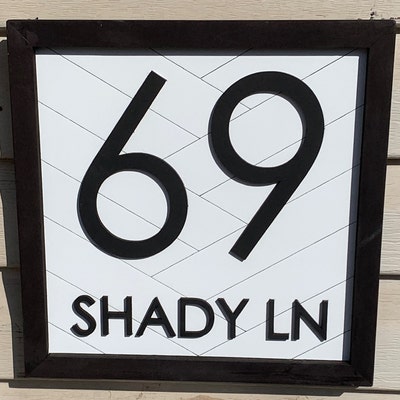 Square House Address Sign, Horizontal or Vertical Shapes With Street or ...