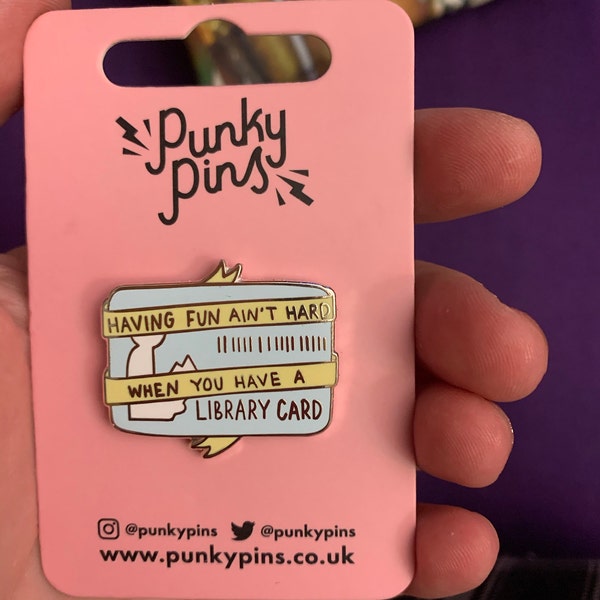 Having Fun Ain't Hard When You Have A Library Card Enamel Pin ...