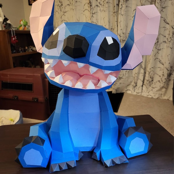 Stitch Paper Craft, Digital Template, Origami, PDF Download DIY, Low ...