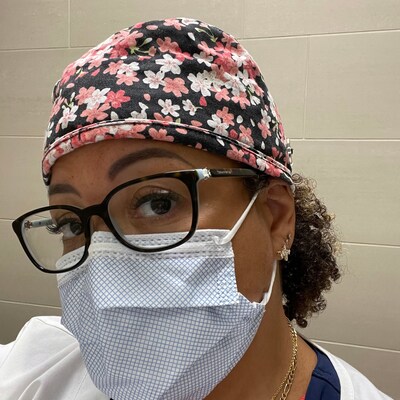 Dentist Surgical Scrub Cap Hat With Buttons, Tooth Print Surgical Scrub ...