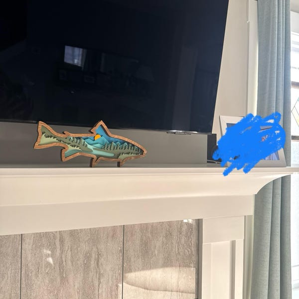 3D Layered Deer Pair Interchangeable Forest Scene Mantel Decoration ...