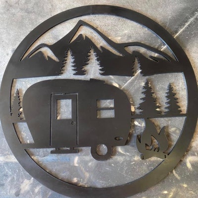 Camping Scene Svg/dxf Bad Dog Metalworks Digital Download Laser CNC ...