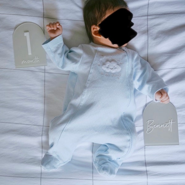 New Baby Sign | Custom Wood Sign | Birth Stats Sign | Baby Photo Prop ...