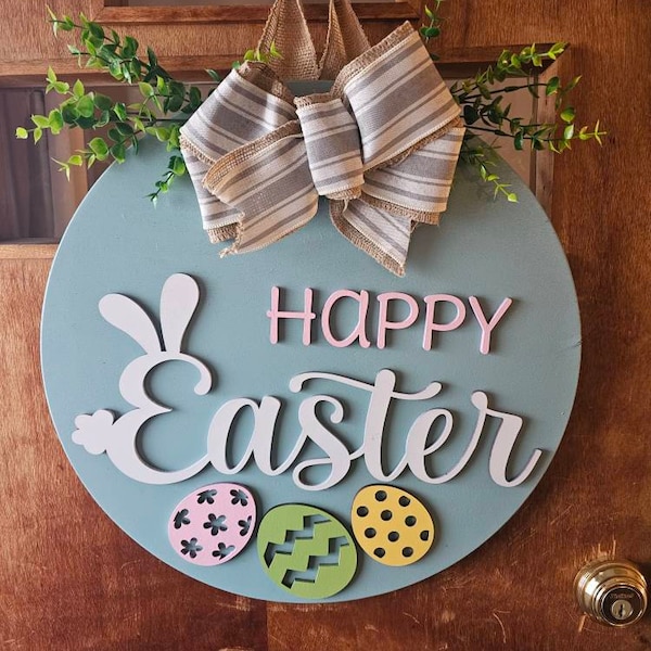 Easter Door Hanger | Happy Easter Front Door Decor | Easter Front Door ...