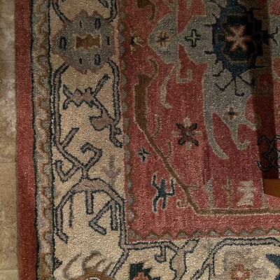 Antelope Rug Blue Wool Area Rug Runner Handmade, Grey Antelope 8x10 ...