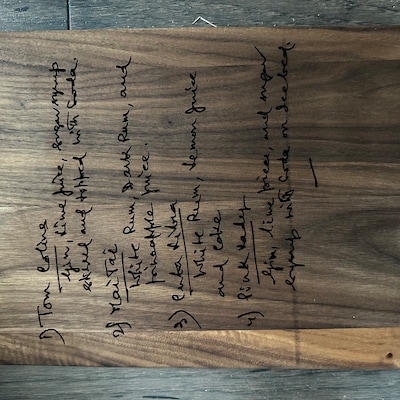 Engraved Handwritten Note, Personalized Note in Wood, Handwritten ...