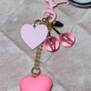 Pink Cherry Keyring With Heart Clasp, Cute Heart Keychain, Keychain ...