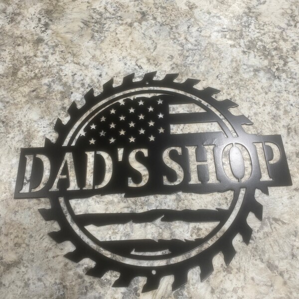 Custom American Flag Workshop Sign | Metal Shop Sign | Free Shipping ...