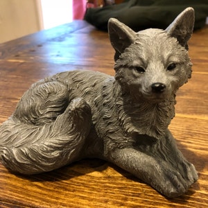 Fox Statue, Fox Sculpture, Concrete Fox Figure, Small Concrete Statues ...