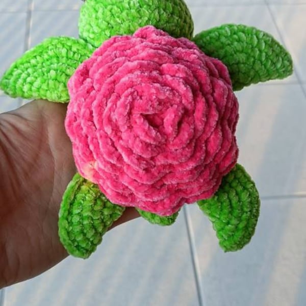Mini Rose Turtle Crochet Pattern - Valentines Day Flowers, Advanced ...