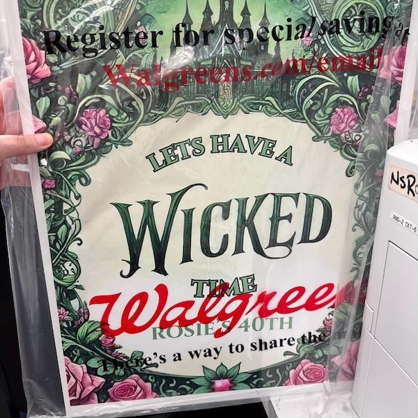 Wicked Birthday Welcome Sign Template, Pink and Green Theme ...