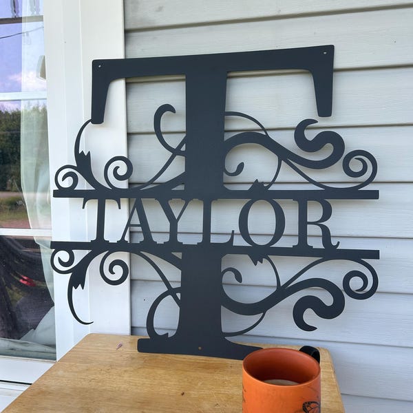Custom Metal Signs Monogram Wall Decor Metal Wall Art Last Name Sign ...