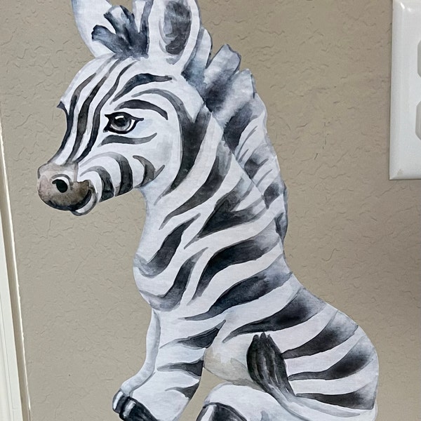 Baby Zebra Wall Decal Safari Animal Wall Sticker Removable Fabric for ...