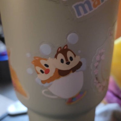 Chipmunks in a Chip Cup Transparent Disney Laptop Stickers/ Chip Dale ...