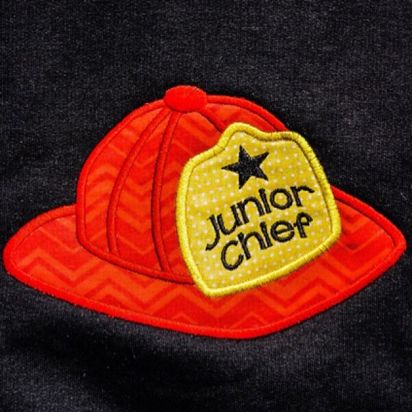 Fireman Hat Firefighter Fire Hat Applique Design - Embroidery Machine ...